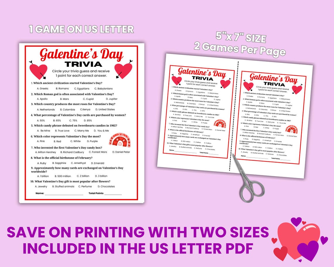 Galentines Day Trivia Game, Valentine's Day Trivia Quiz, Galentine's ...