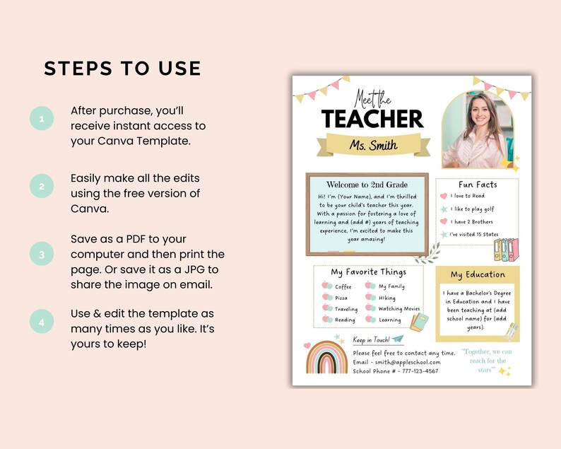 Editable Meet the Teacher Template, Back to School Welcome Letter ...