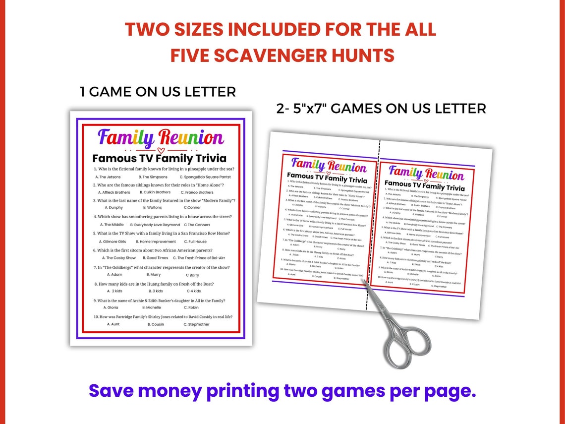 Family Reunion Trivia Games, Family Trivia, Printable Family Reunion ...