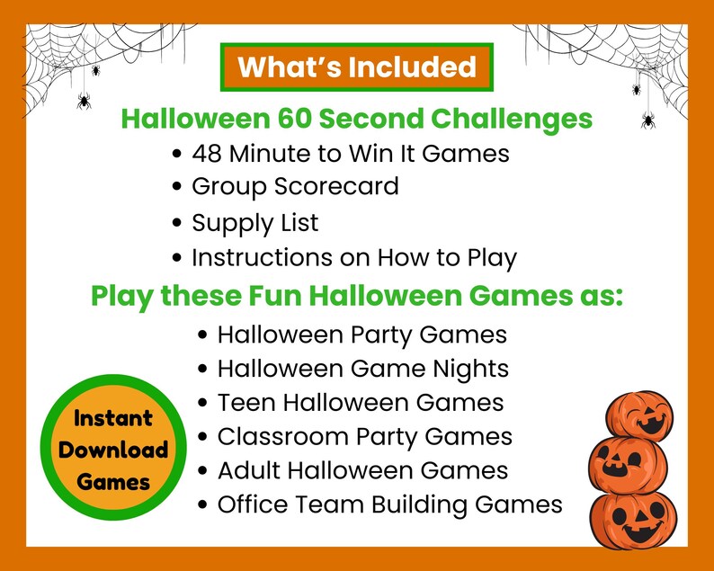 Halloween Minute to Win It Games, Quick One Minute Games, Halloween ...