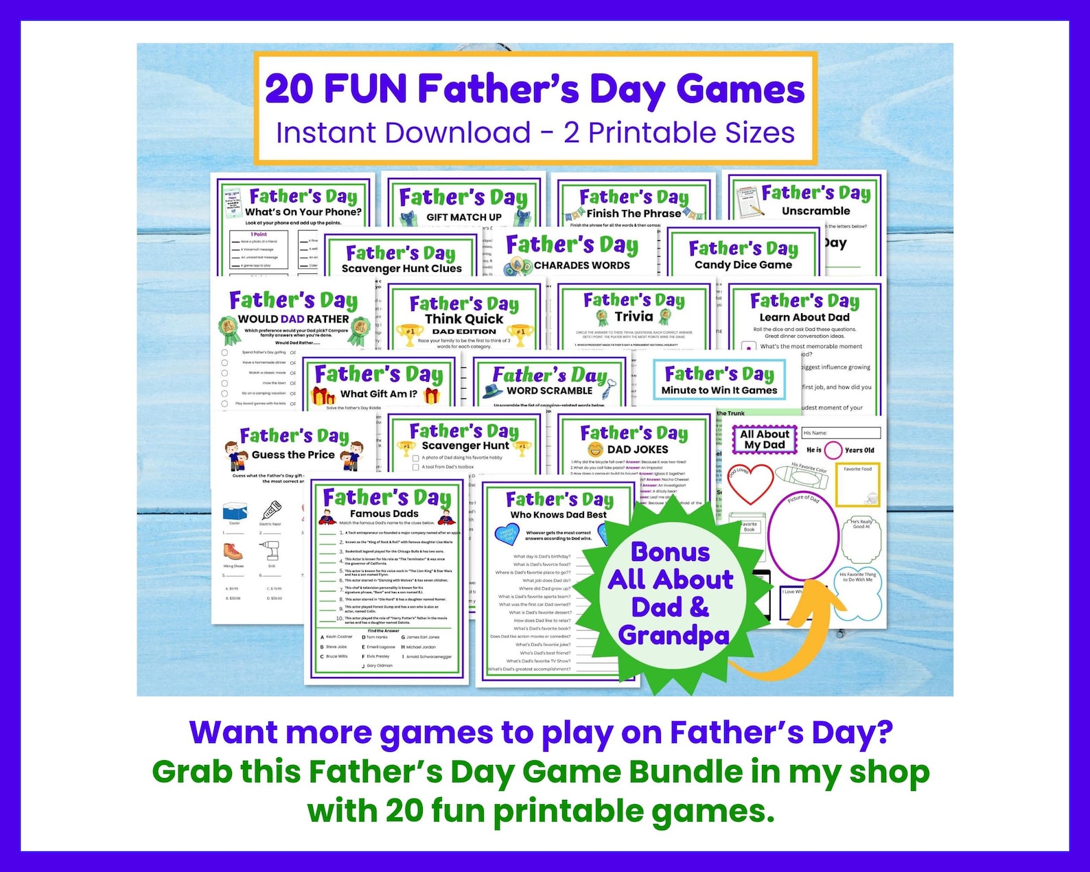 Father's Day Who Knows Dad Best Game, Father's Day Trivia, Father's Day ...