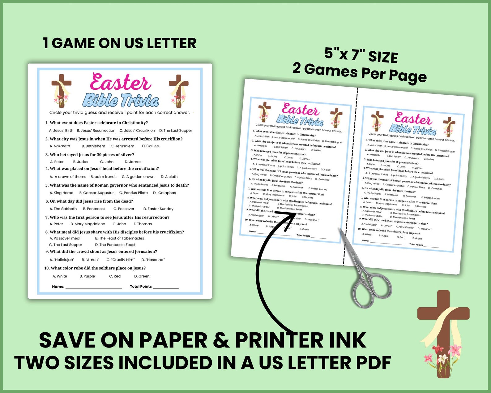 Easter Bible Trivia Game, Bible Game, Easter Trivia Questions ...