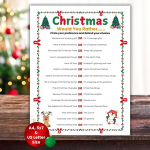 Christmas Would You Rather Game, This or That Game, Family Christmas ...