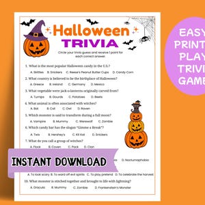 Halloween Trivia Game, Printable Halloween Trivia Questions Adults ...
