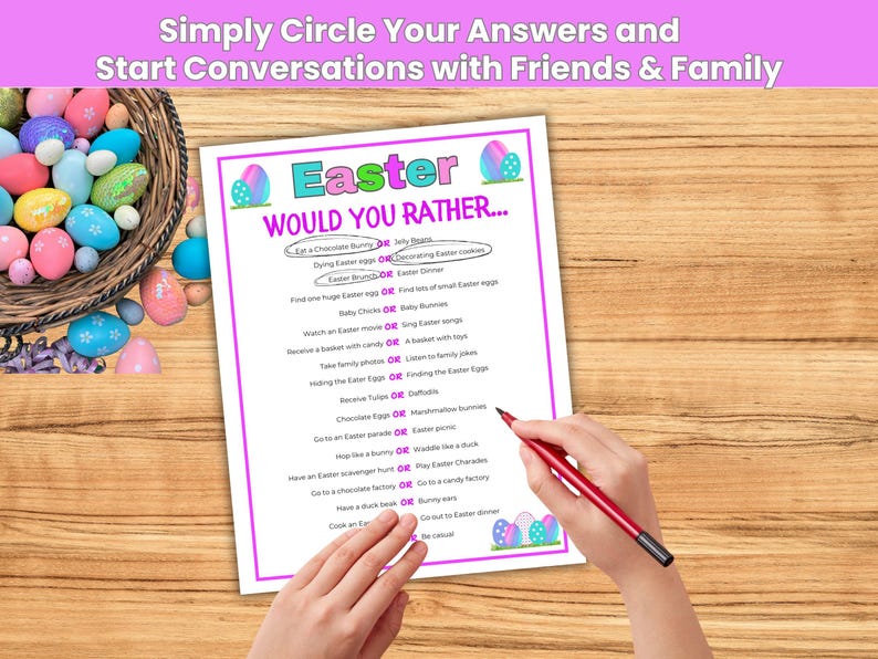 Easter Would You Rather Game, Fun Easter Game for Kids, Teens, Adults ...