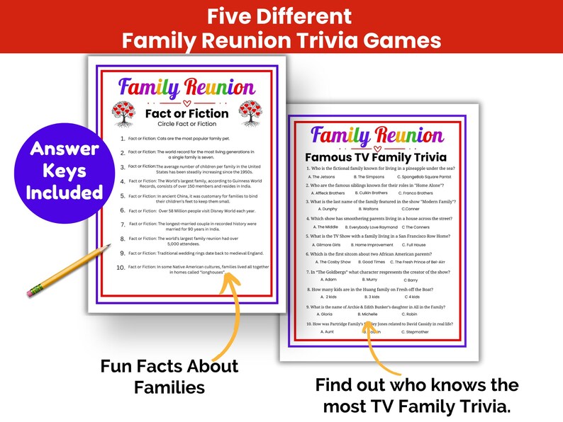 Family Reunion Trivia Games, Family Trivia, Printable Family Reunion ...
