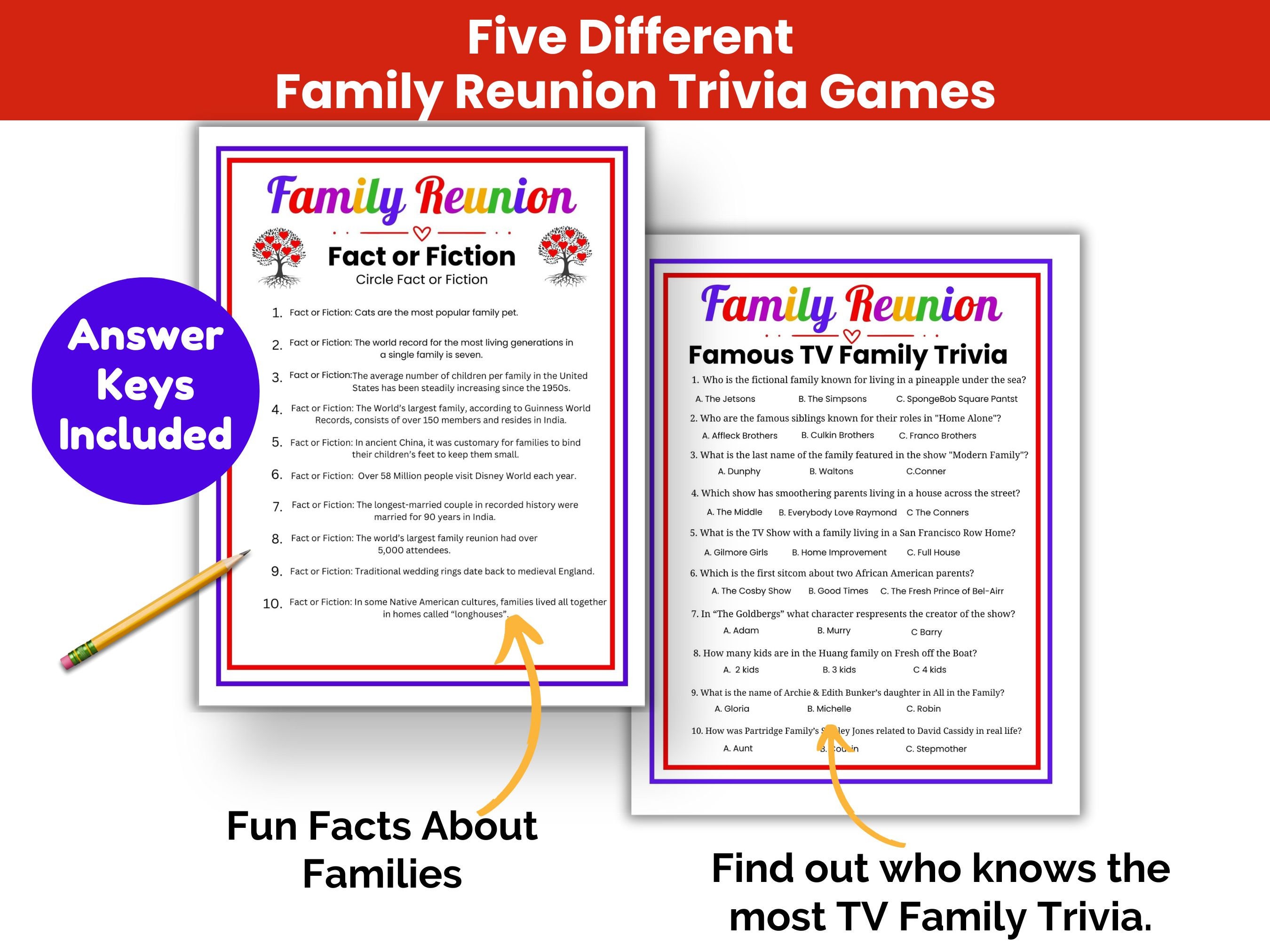 Family Reunion Trivia Games, Family Trivia, Printable Family Reunion ...