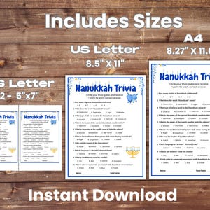 Hanukkah Trivia Game, Festival of Lights Activities, Family Chanukah ...