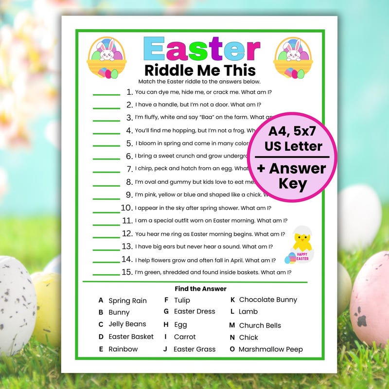 Adult Easter Riddle Game - Etsy