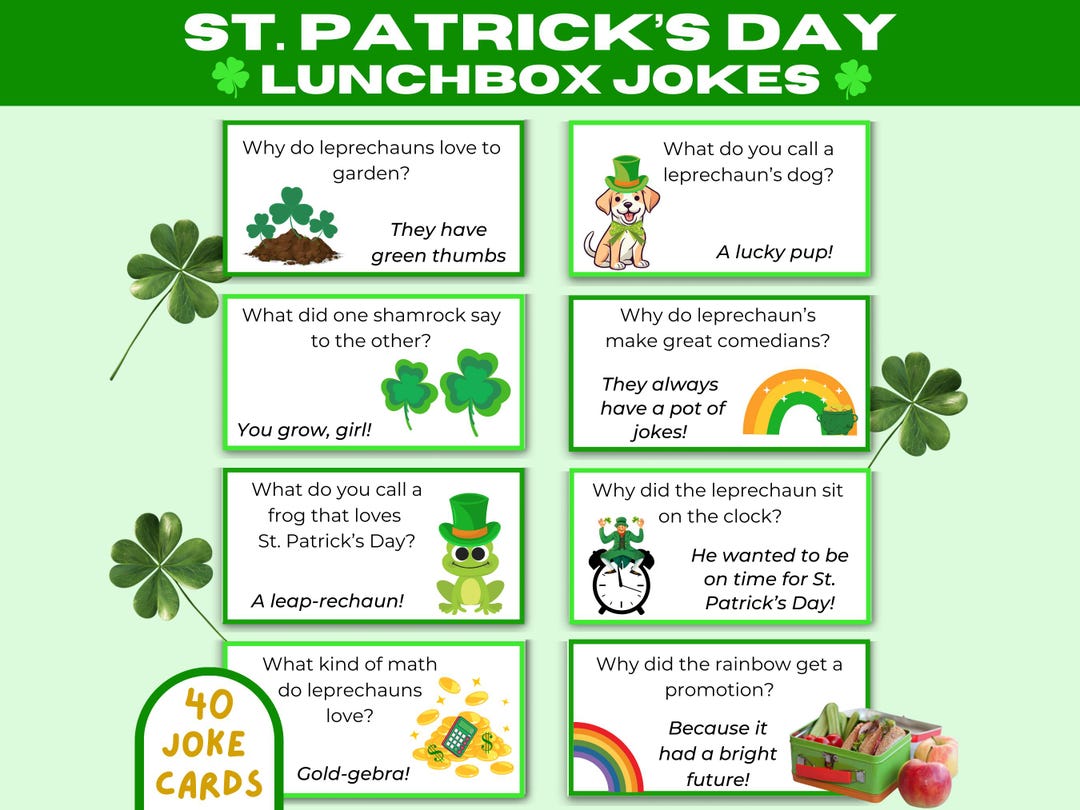 St. Patrick's Day Jokes for Kids, Lunchbox Jokes, Funny Printable Jokes ...