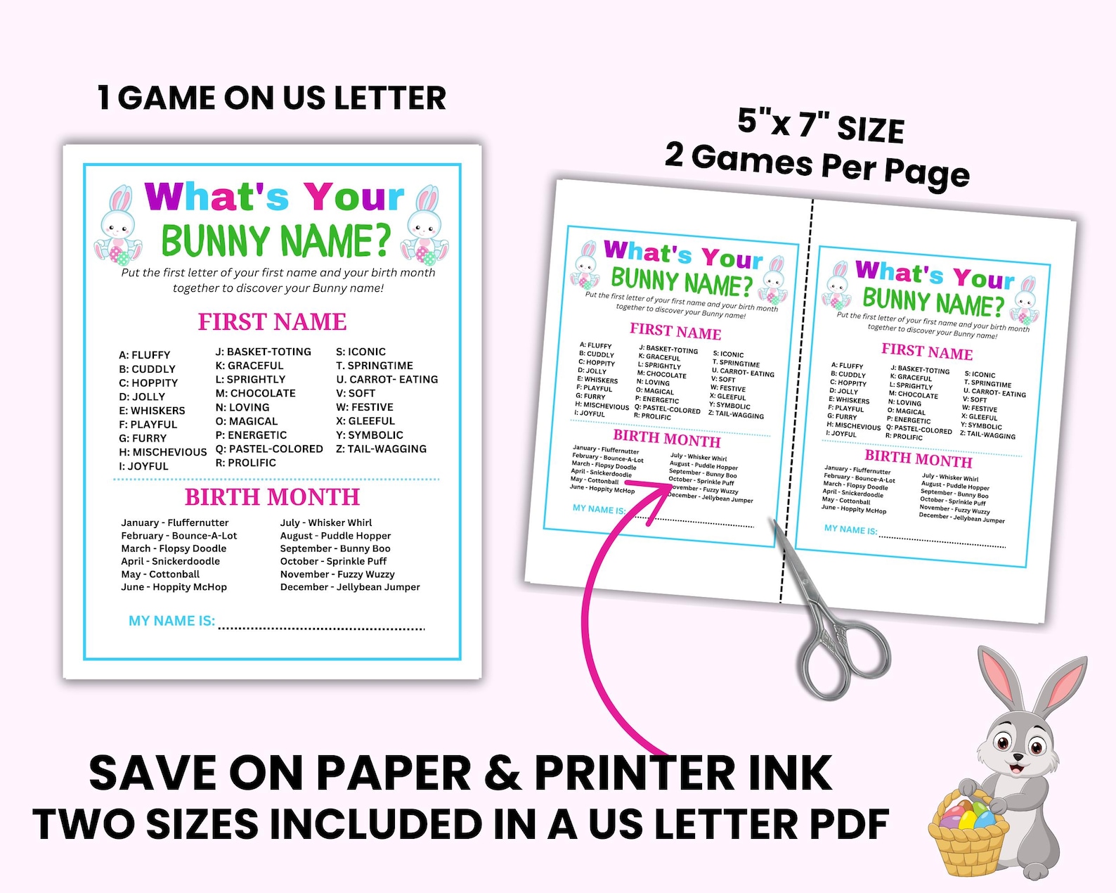 What's Your Bunny Name, Name Generator, Printable Easter Games, Easter ...