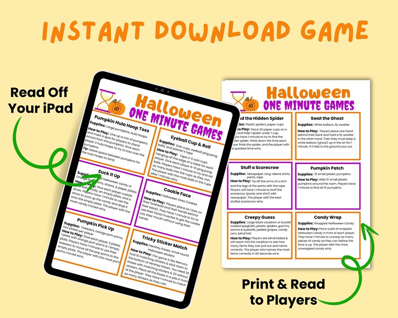 Halloween Minute to Win It Games, Quick One Minute Games, Halloween ...