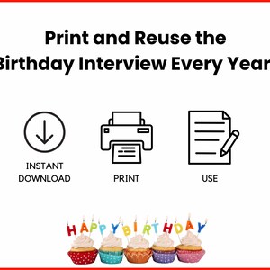 Printable Kids Birthday Interview, Birthday Questions Quiz, Keepsake ...