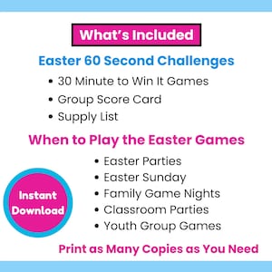 Easter Minute to Win It Games, Quick One Minute Games, Easter ...