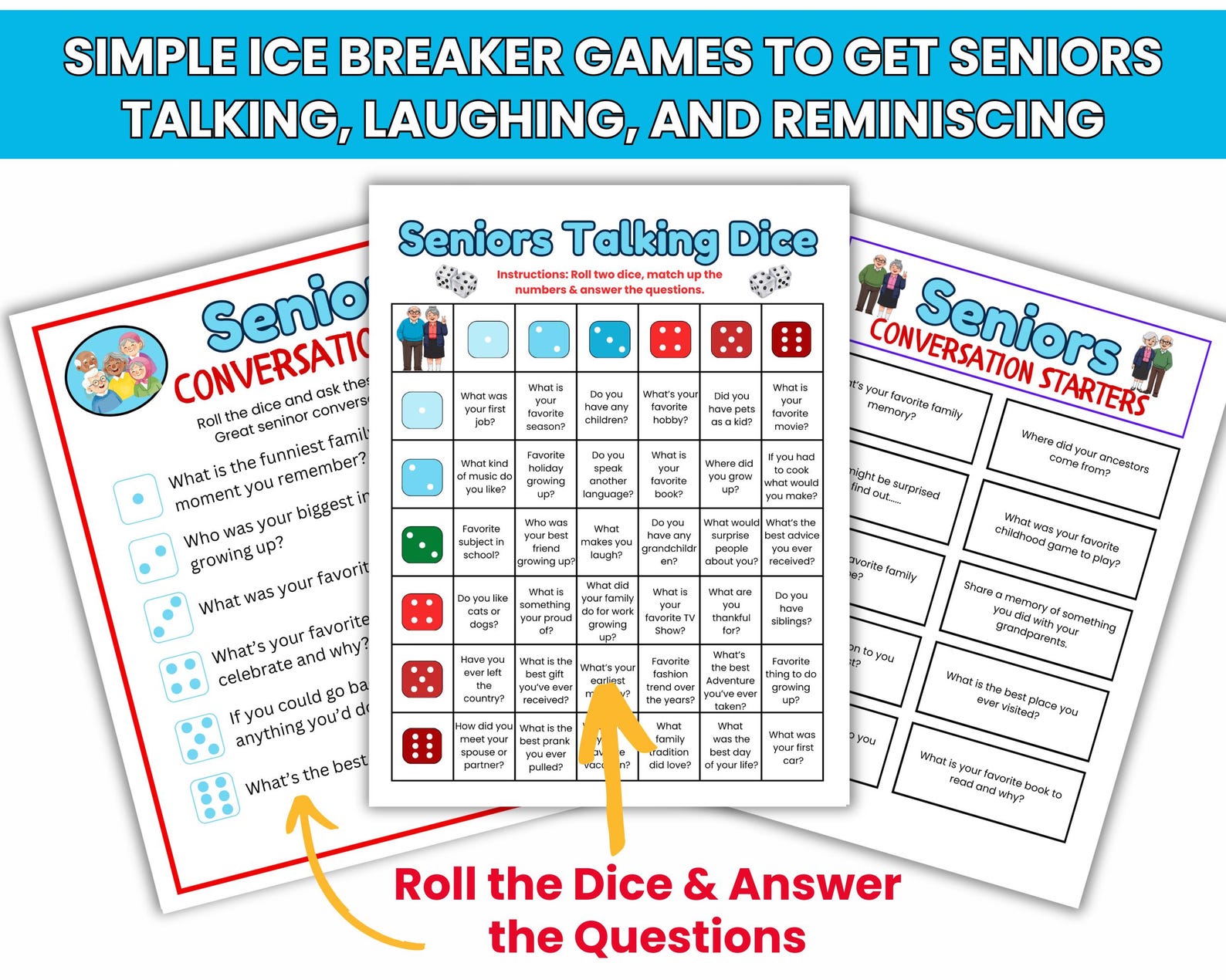 Senior Games Bundle, Games for Senior Citizens, Memory Games for Senior ...
