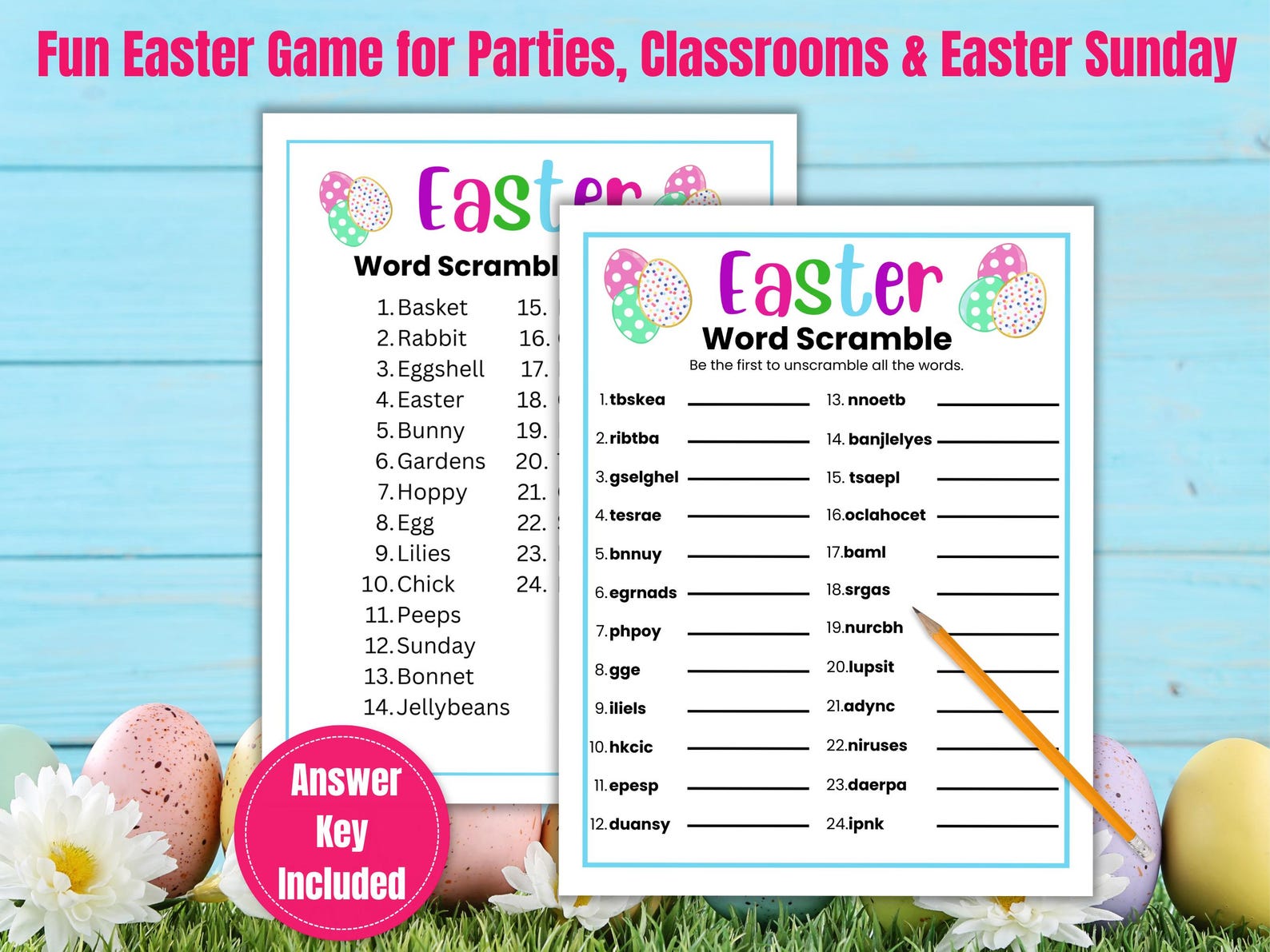 Easter Word Scramble Game, Printable Easter Games, Easter Word Games ...