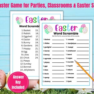 Easter Word Scramble Game, Printable Easter Games, Easter Word Games ...