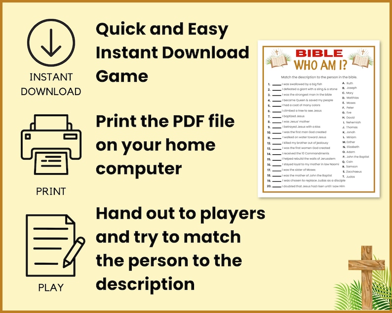 Bible Who Am I Trivia Game, Church Games Bible Trivia for Kids, Teens ...