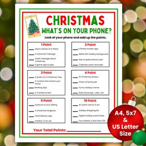 What's on Your Phone Christmas Game, Christmas Phone Game, Phone ...