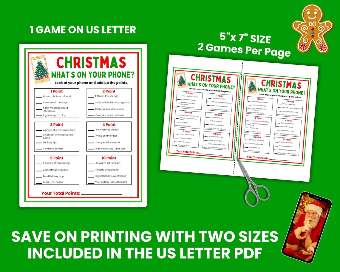 What's on Your Phone Christmas Game, Christmas Phone Game, Phone ...