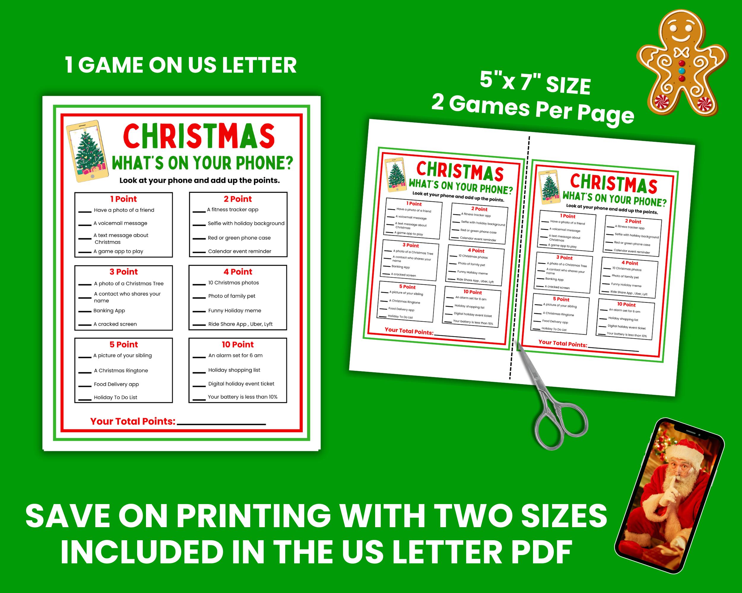 What's on Your Phone Christmas Game, Christmas Phone Game, Phone ...