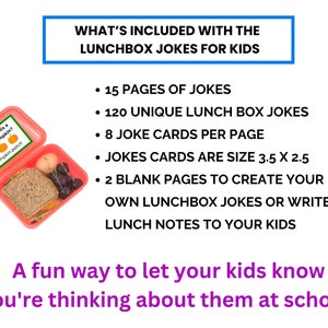 Lunchbox Jokes for Kids, Printable Lunch Box Notes, Back to School ...