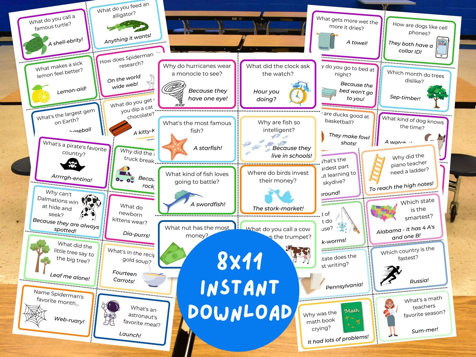 Lunchbox Jokes for Kids, Printable Lunch Box Notes, Back to School ...