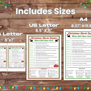 Christmas Movie Quotes Trivia Game, Holiday Movie Quote Game, Christmas ...