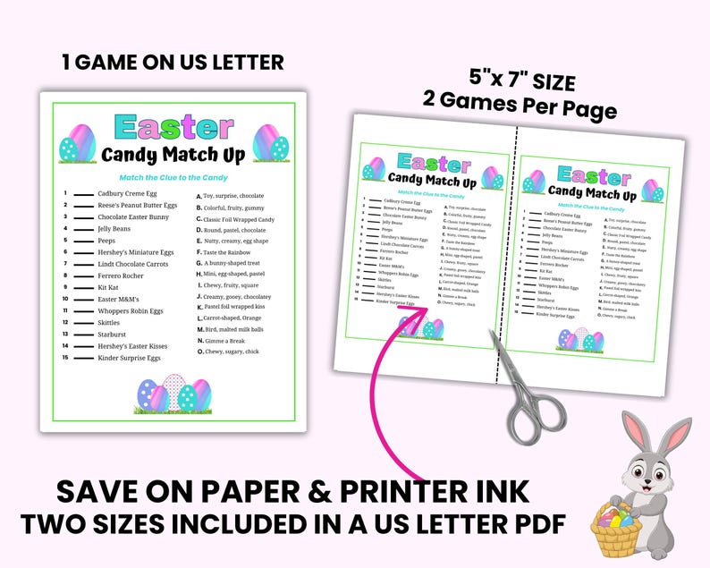 Easter Candy Match Game, Printable Candy Match Up, Easter Trivia Quiz ...