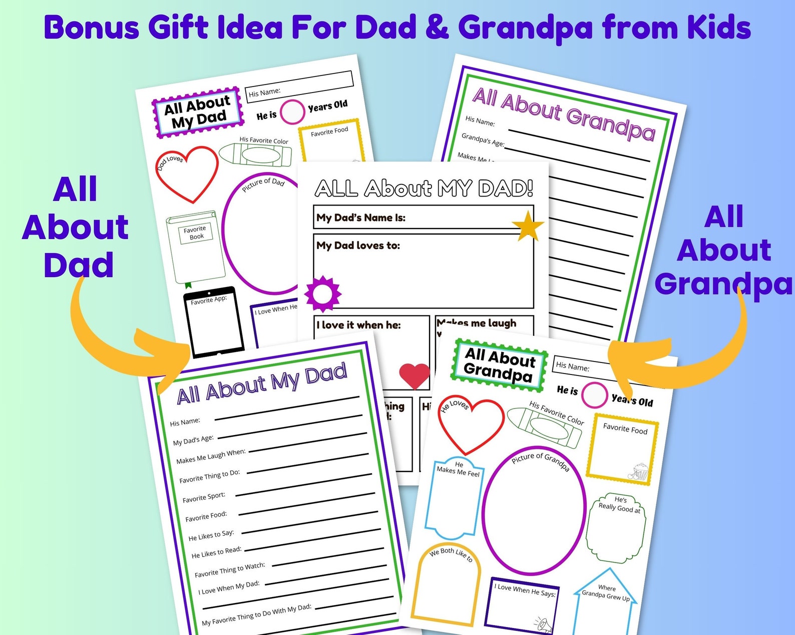 Father's Day Games Bundle, Father's Day Printable Games for Kids ...