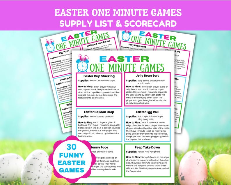 Easter Minute to Win It Games, Quick One Minute Games, Easter ...