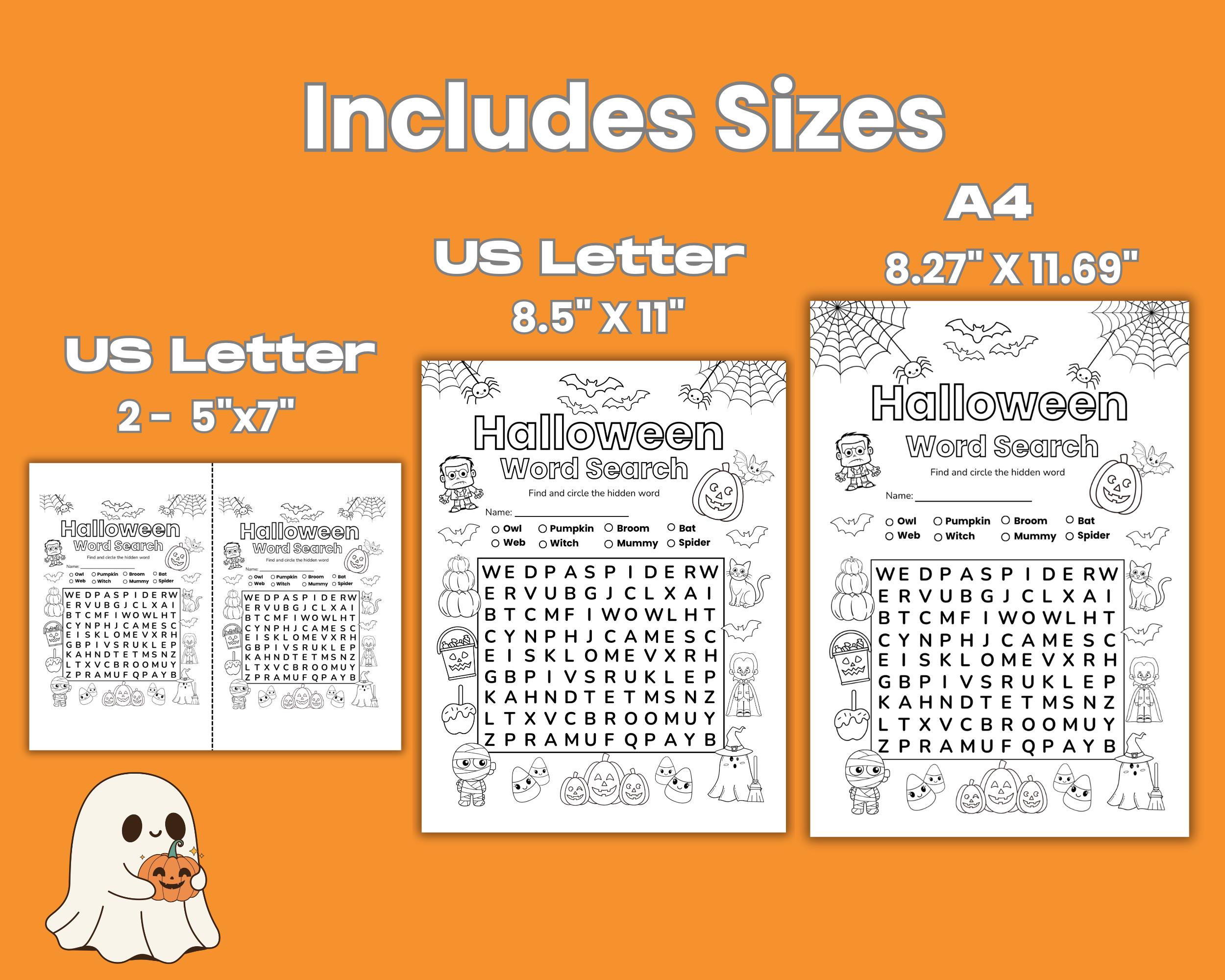 Halloween Word Search Printable, Fun Halloween Worksheet for K, 1st ...