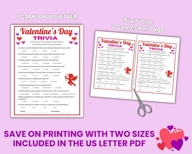 Valentine's Day Trivia Games, Valentine Party Game, Galentines Games ...