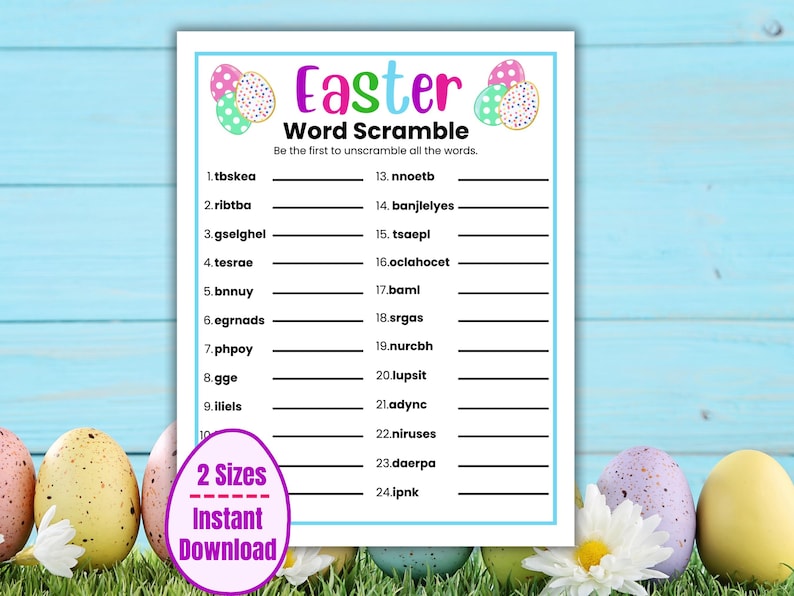 Easter Word Scramble Game, Printable Easter Games, Easter Word Games ...