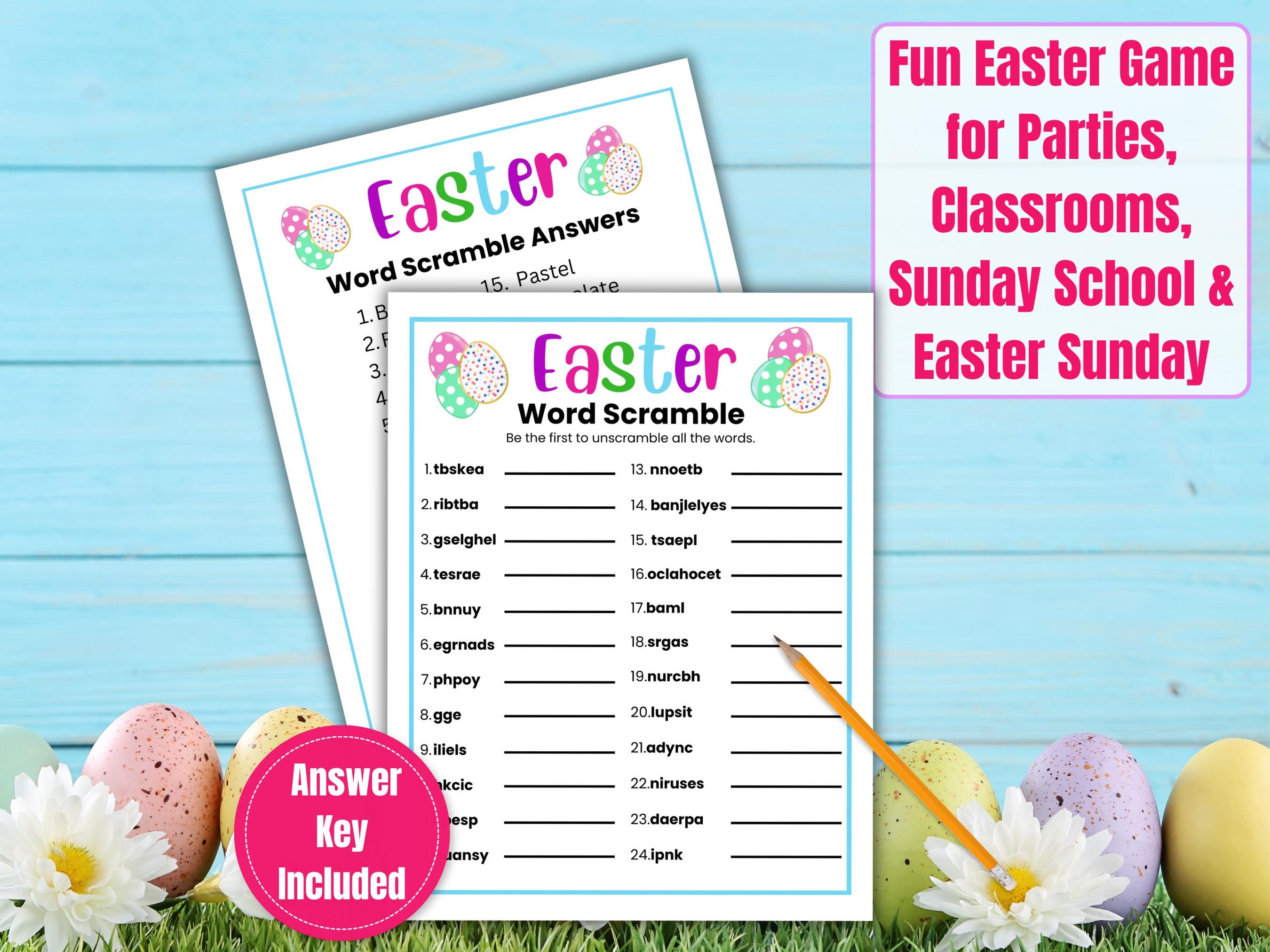 Easter Word Scramble Game, Printable Easter Games, Easter Word Games ...