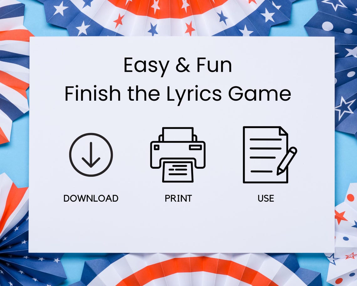4th of July Finish the Lyrics Game, 4th of July Trivia Questions, 4th ...