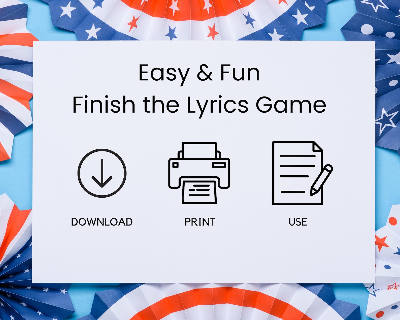 4th of July Finish the Lyrics Game, 4th of July Trivia Questions, 4th ...