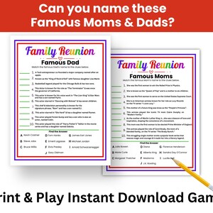 Family Reunion Trivia Games, Family Trivia, Printable Family Reunion ...