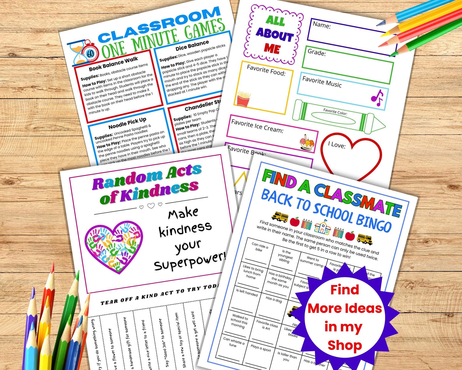 Classroom Scavenger Hunt for Kids, Back to School Game, First Day ...