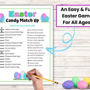 Easter Candy Match Game, Printable Candy Match Up, Easter Trivia Quiz ...