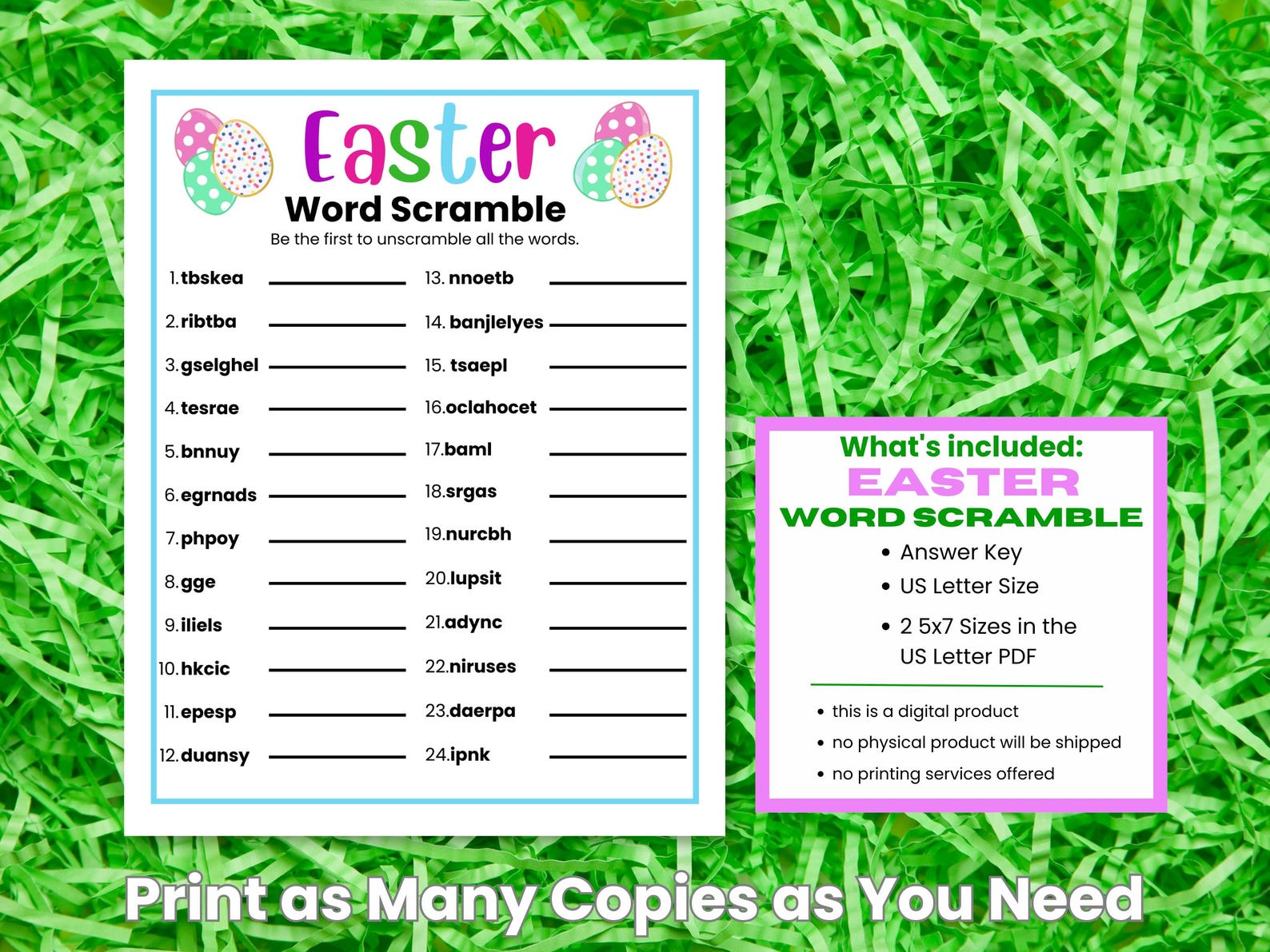 Easter Word Scramble Game, Printable Easter Games, Easter Word Games ...