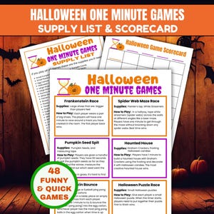 Halloween Minute to Win It Games, Quick One Minute Games, Halloween ...