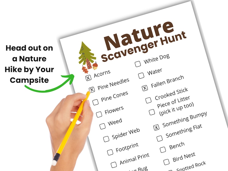 Camping Scavenger Hunt Printable, Outdoor Scavenger Hunt Activity for ...