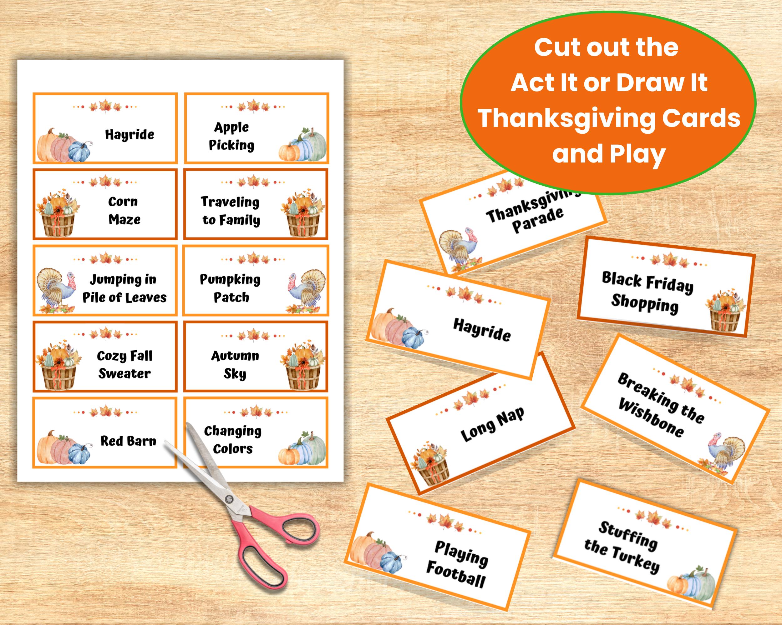 Thanksgiving Charades Game, Printable Thanksgiving Games, Friendsgiving ...