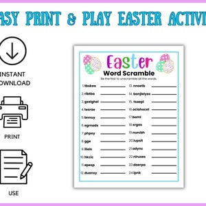 Easter Word Scramble Game, Printable Easter Games, Easter Word Games ...