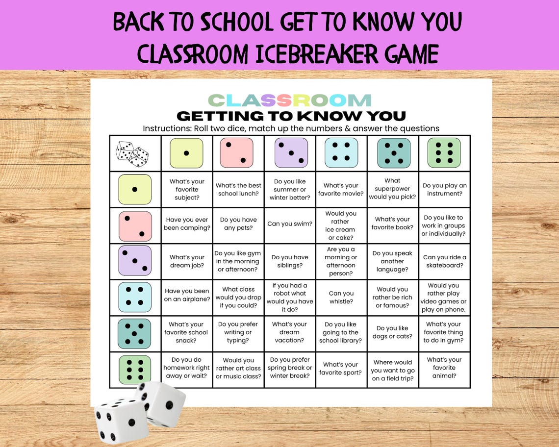 Classroom Get to Know You Game, Classroom Icebreaker Game, Back to ...