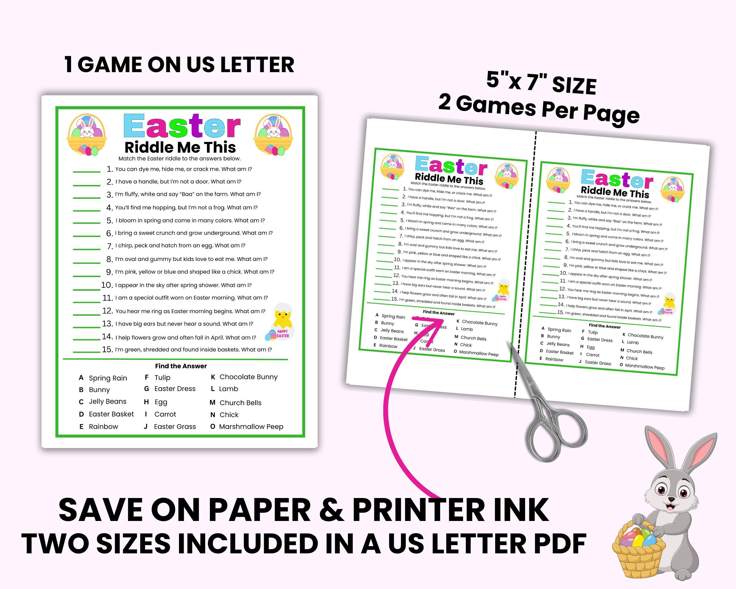 Easter Riddles Game, Easter Riddle Me This, Printable Riddles for Kids ...
