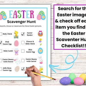 Easter Scavenger Hunt for Kids, Printable Easter Activities, Home ...