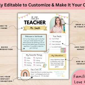 Editable Meet the Teacher Template, Back to School Welcome Letter ...