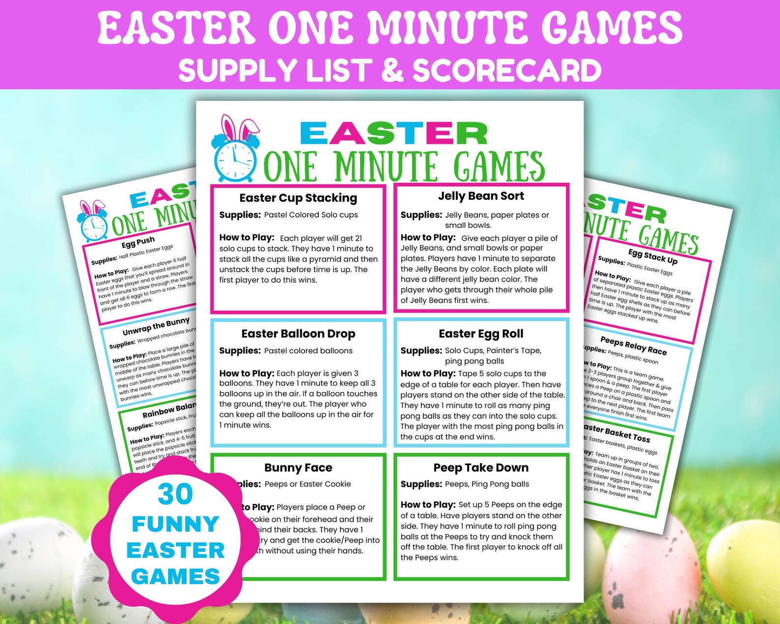 Easter Minute to Win It Games, Quick One Minute Games, Easter ...